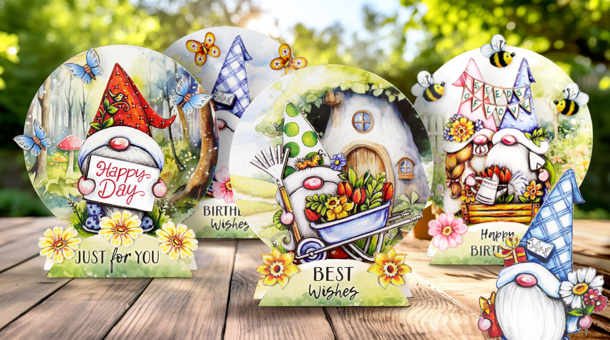 Garden Gnomes Pop Up Card Making Kit — Katy Sue Designs