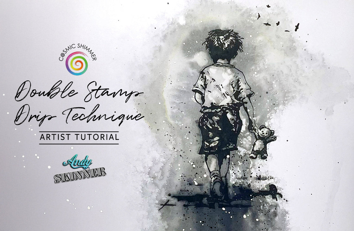 Double Stamp Drip Technique with Andy Skinner | Mixed Media Blog — Katy ...