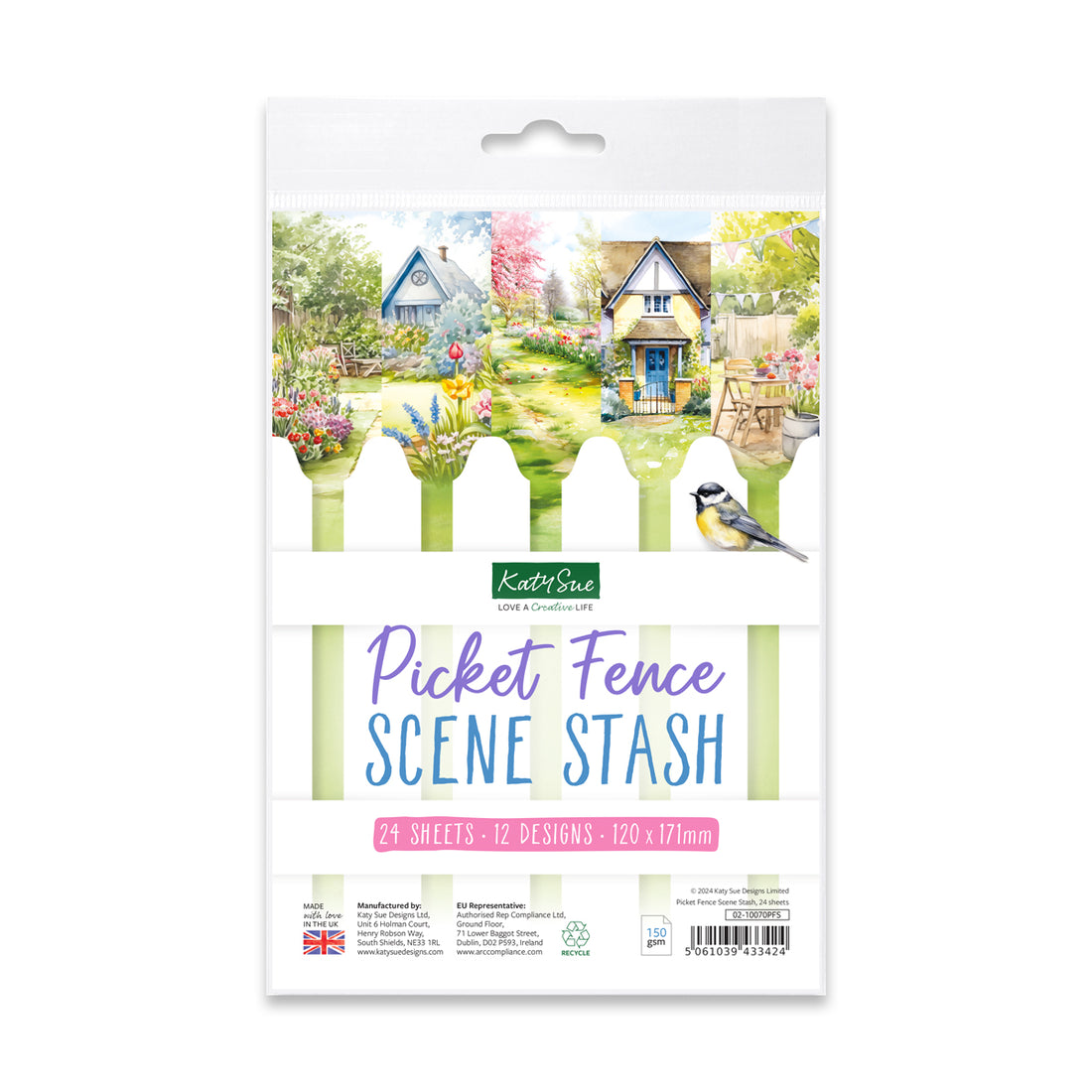 Kraft 5x7 Picket Fence Cards & Envelopes, pack of 12 — Katy Sue Designs