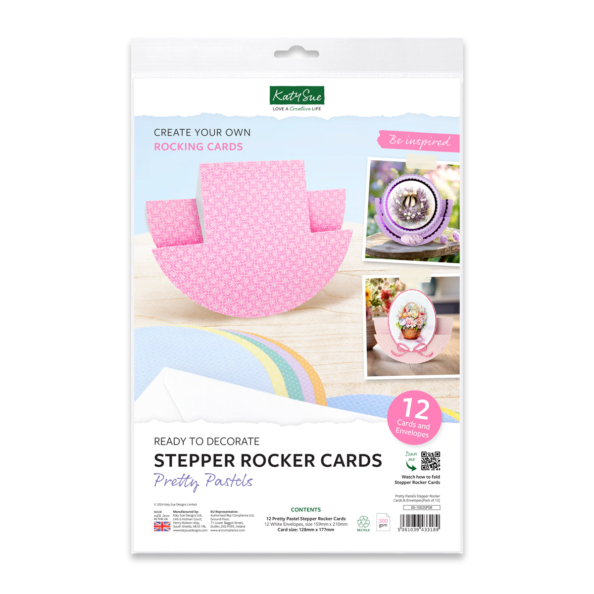 Pretty Pastels Stepper Rocker Cards & Envelopes, Pack of 12 — Katy Sue ...