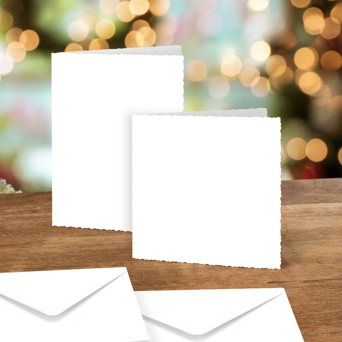 White Deckle Edged Cards & Envelopes, Mixed Sizes, pack of 12 | Katy ...