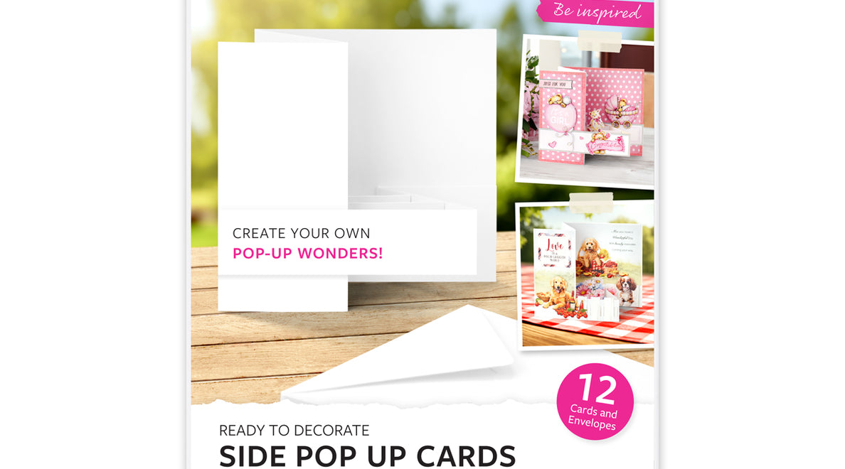 White Side Pop Up Cards & Envelopes 144x144mm, pack of 12 — Katy Sue ...