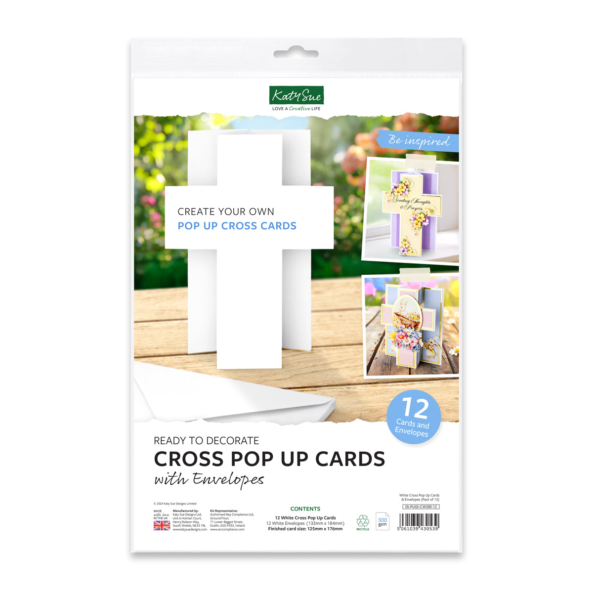 White Cross Pop Up Cards & Envelopes 127x178mm, Pack of 12 | Katy Sue ...