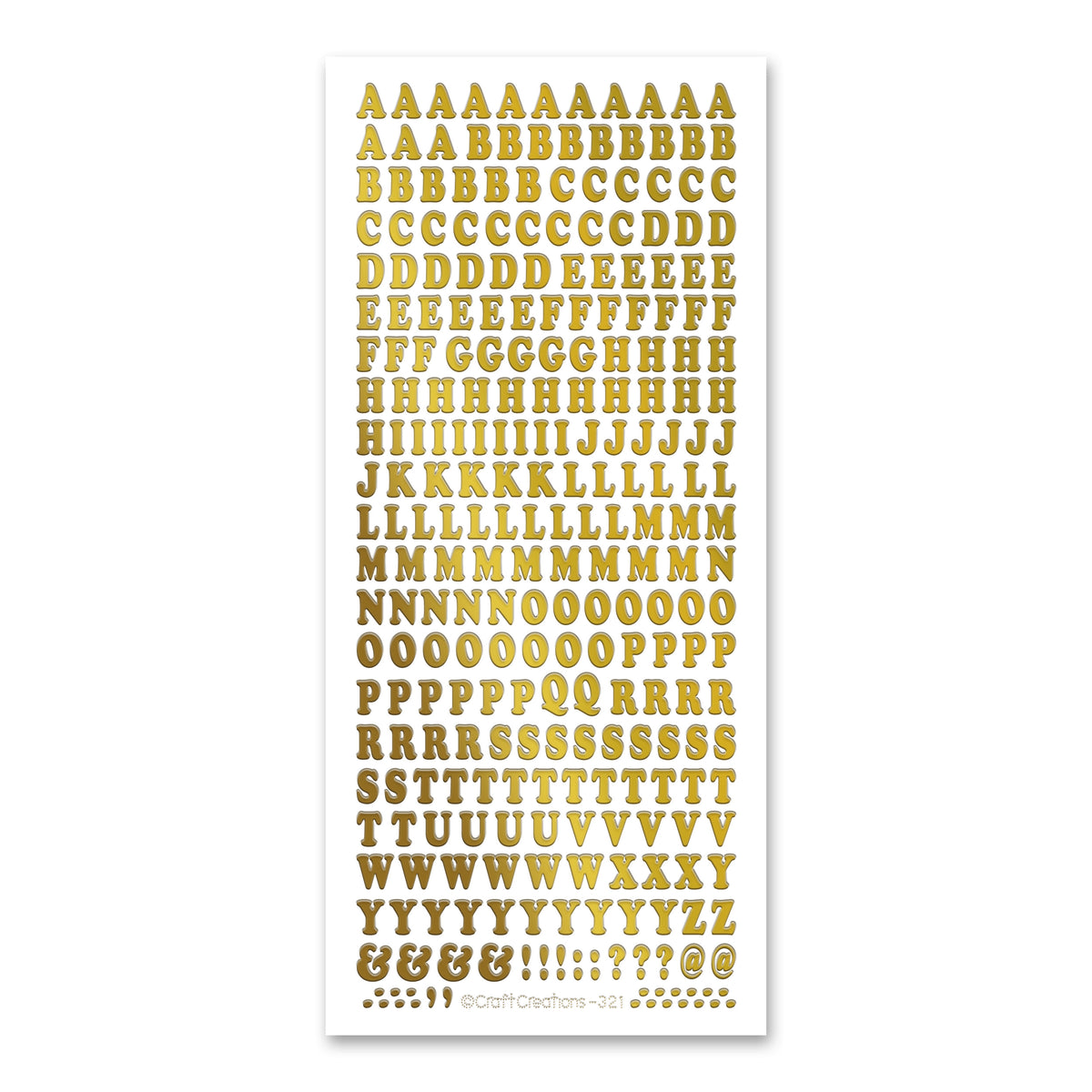 8mm U/Case Letters Gold Self Adhesive Peel Off Stickers — Katy Sue Designs