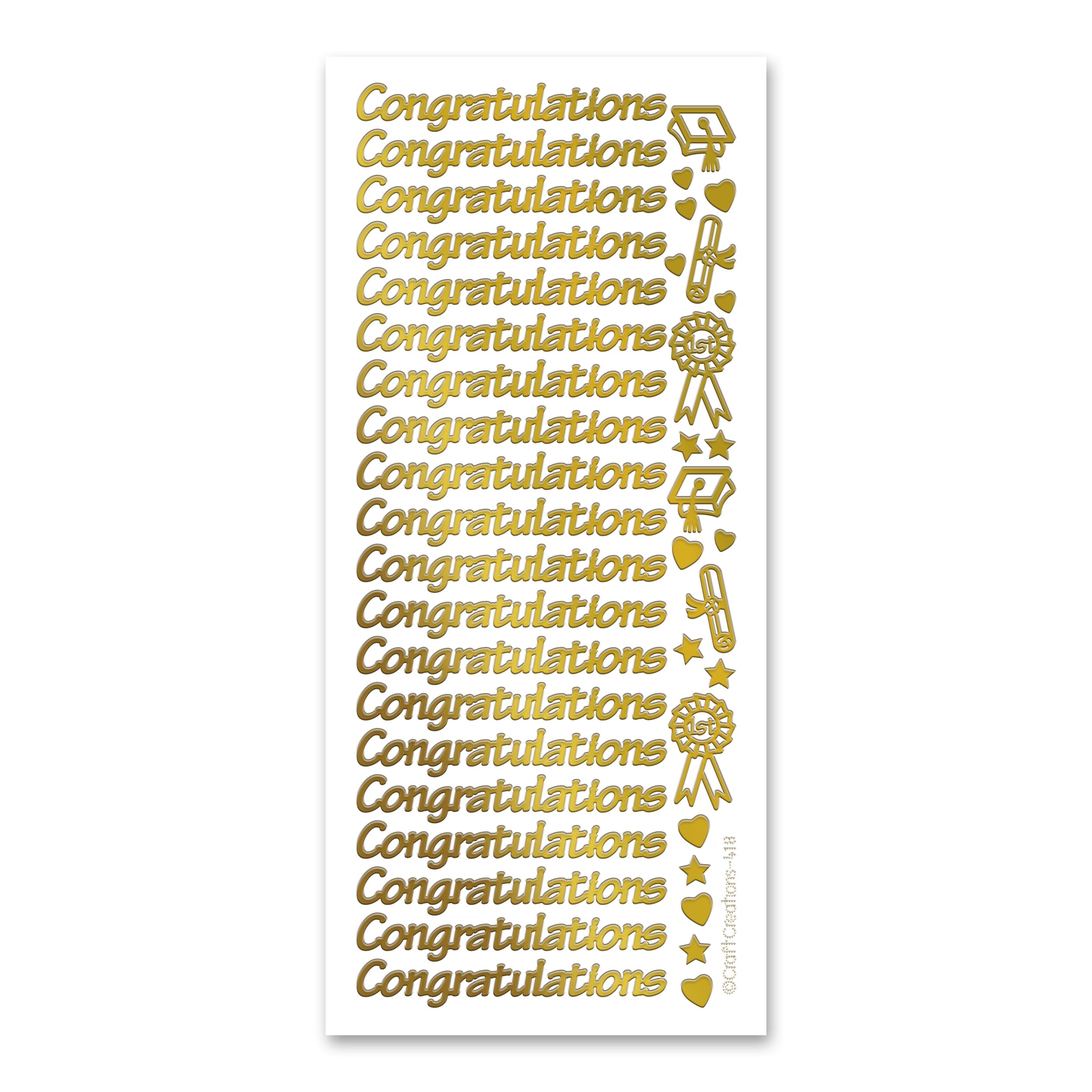 Congratulations Gold Self Adhesive Peel Off Stickers — Katy Sue Designs