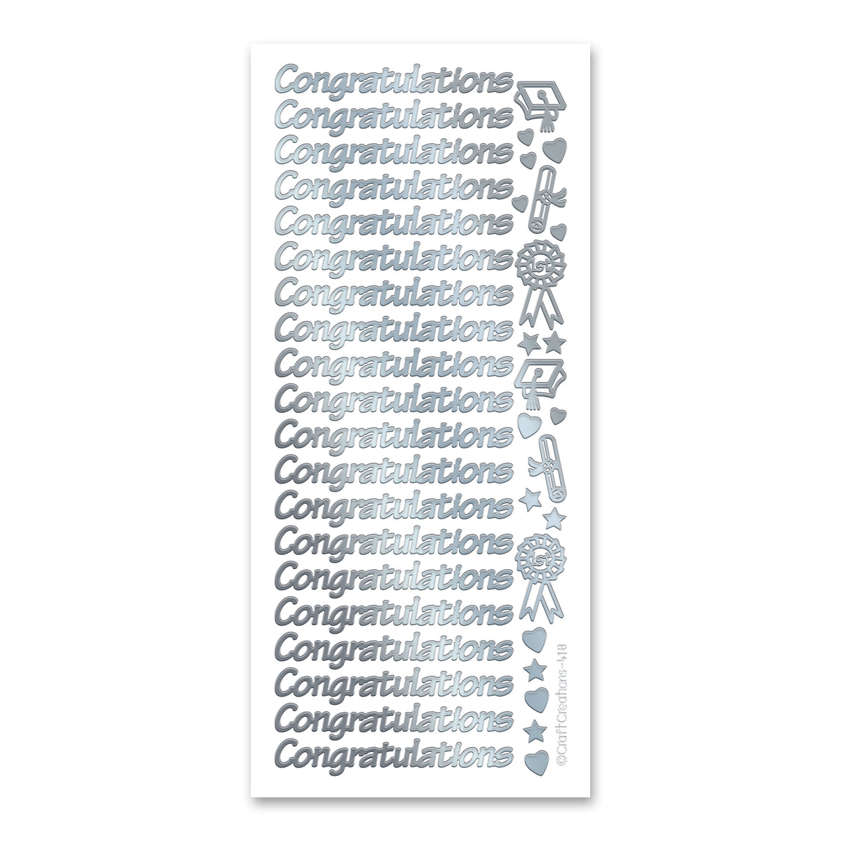Congratulations Silver Self Adhesive Peel Off Stickers — Katy Sue Designs