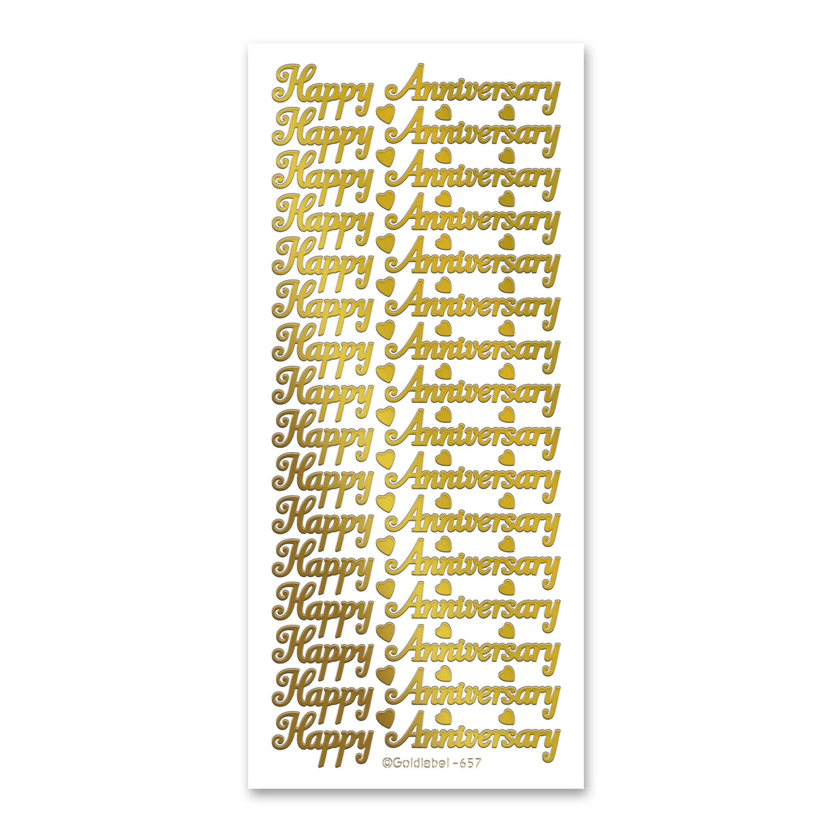 Happy Anniversary Gold Self Adhesive Stickers — Katy Sue Designs