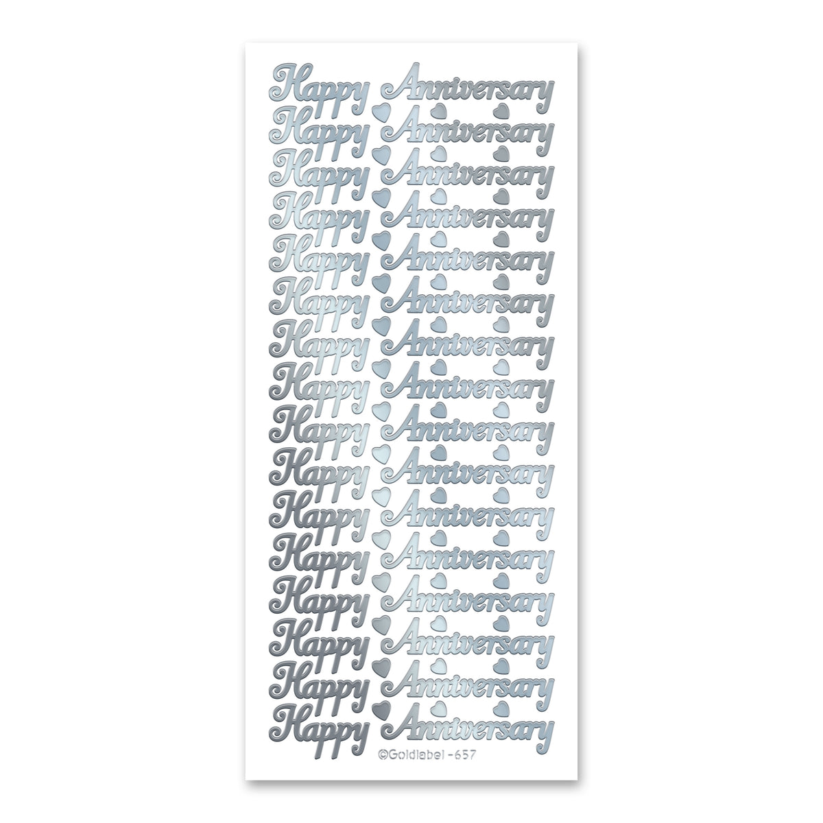 Happy Anniversary Silver Self Adhesive Stickers — Katy Sue Designs