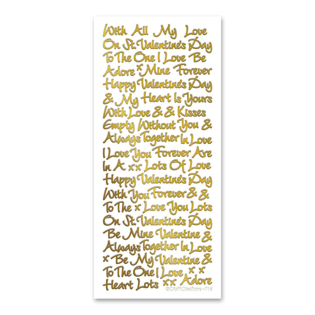 Loving Words Gold Self Adhesive Stickers — Katy Sue Designs