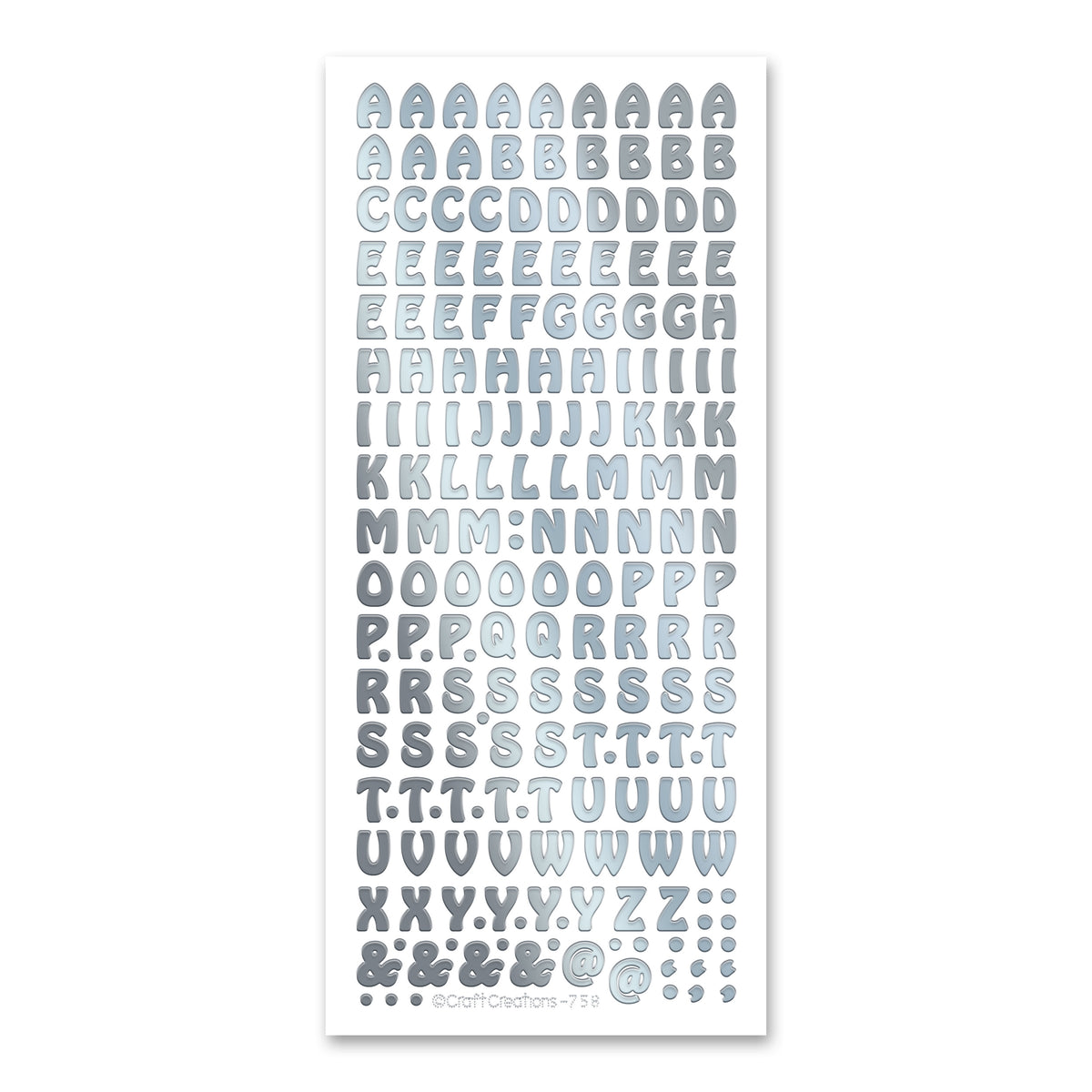 10mm Alphabet Uppercase Silver Self Adhesive Stickers — Katy Sue Designs