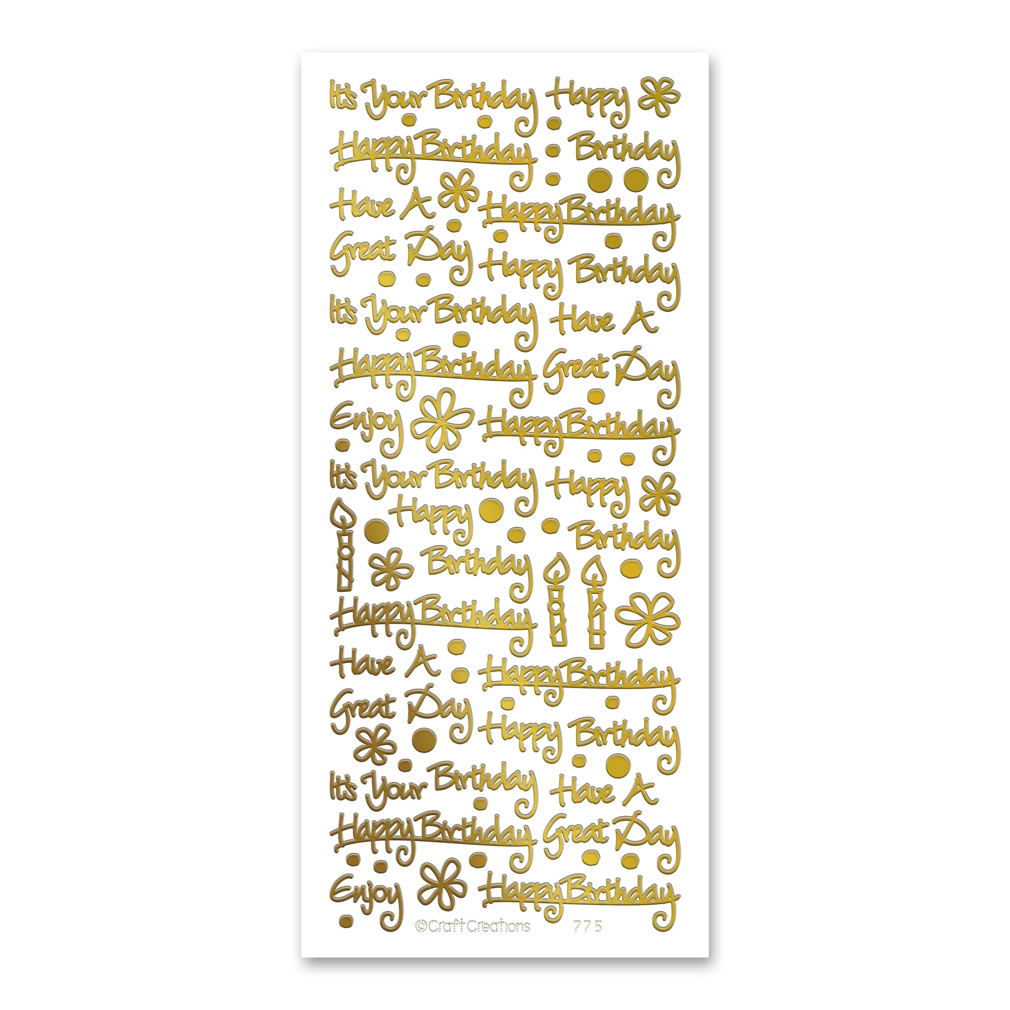 Peel Off Stickers in Gold and Silver Foil, huge range all occasions ...