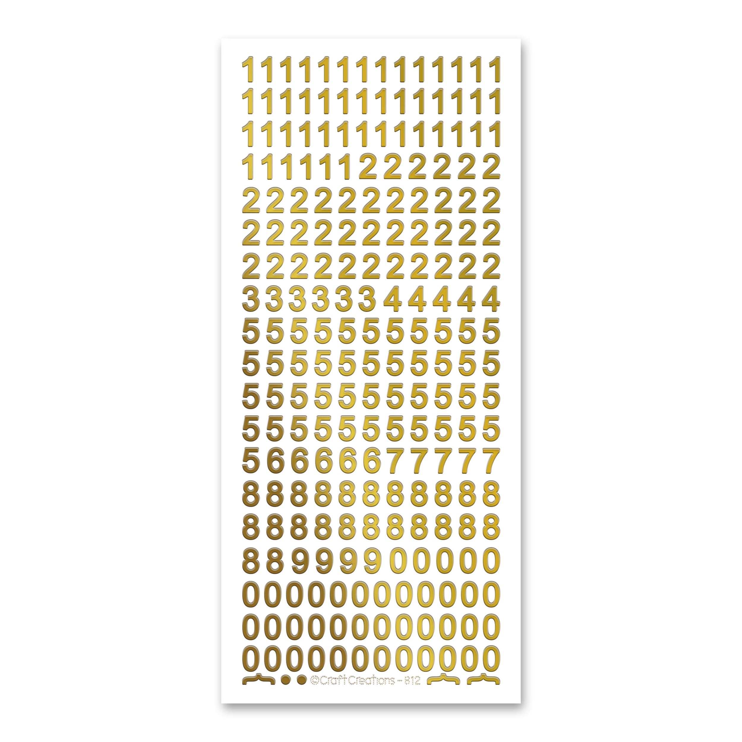 8mm Plain Numbers Gold Self Adhesive Stickers — Katy Sue Designs