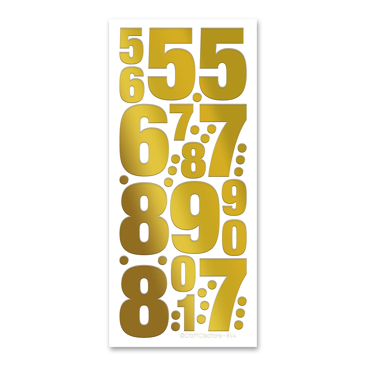 50mm + 25mm Numbers 5-9 Gold Foiled Vinyl Peel Off Stickers — Katy Sue ...