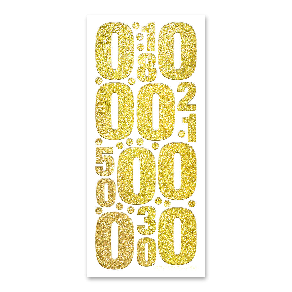 50mm + 25mm Number 0 Glitter Gold Vinyl Peel Off Stickers — Katy Sue ...