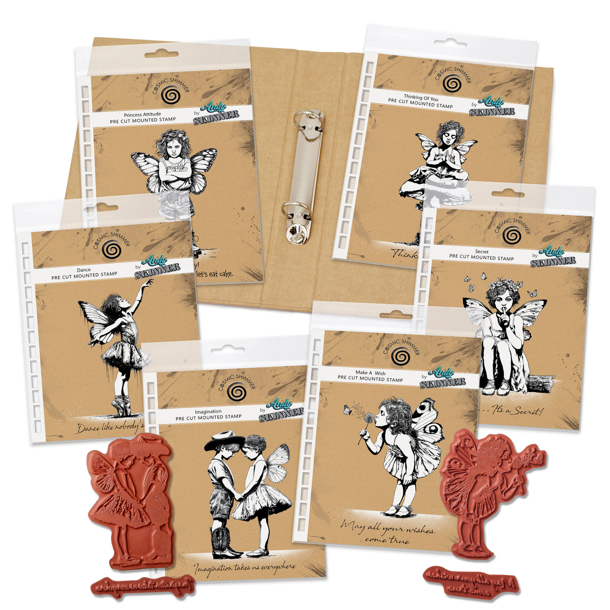 Andy Skinner Imagination Stamp Collectors Set of 6, with A5 Ring Binder ...