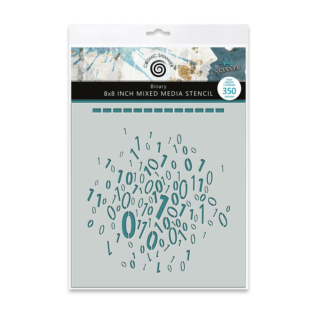 Binary 8x8 Mixed Media Stencil by Andy Skinner | Katy Sue Designs
