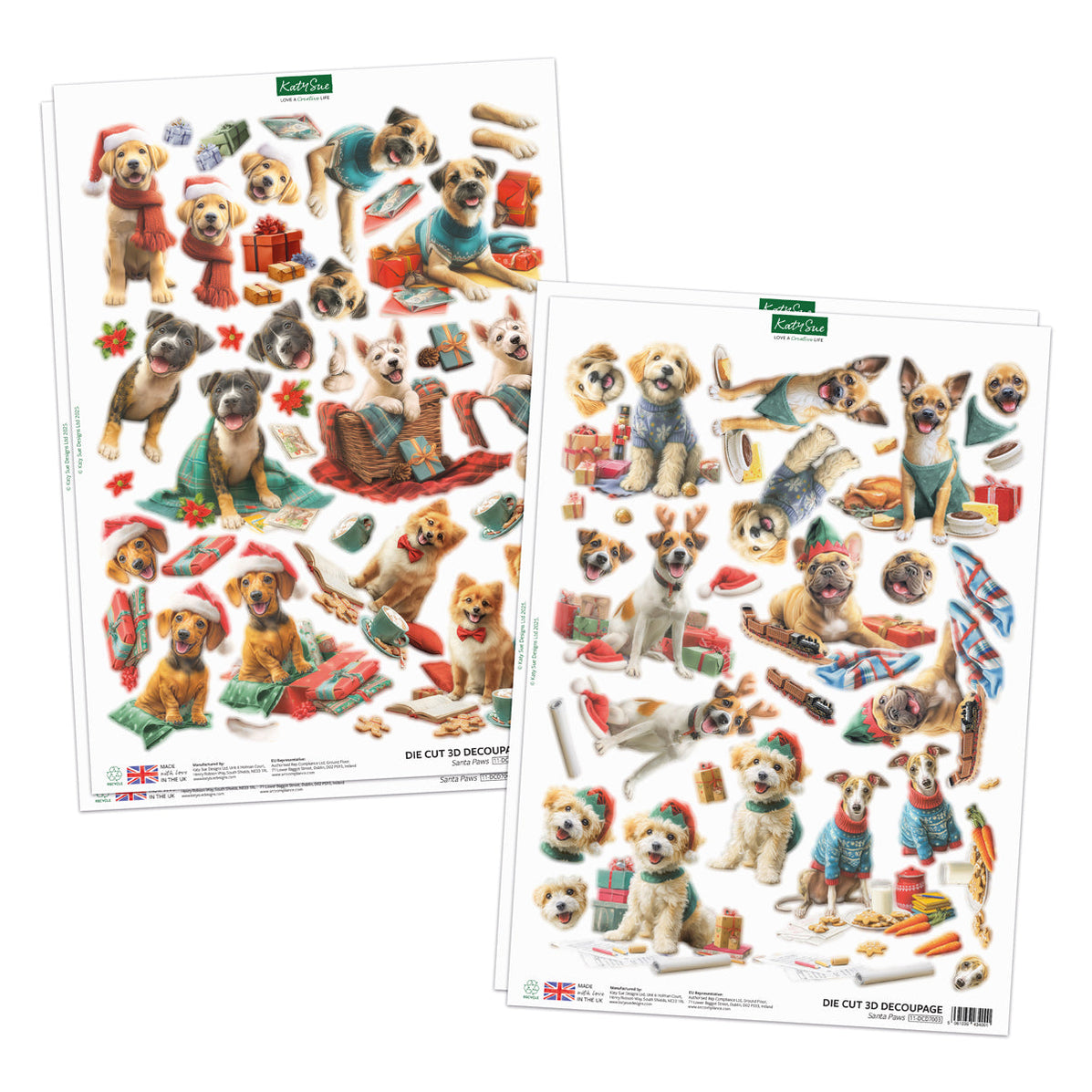 Santa Paws Die Cut Topper & Decoupage Collection | Katy Sue Designs