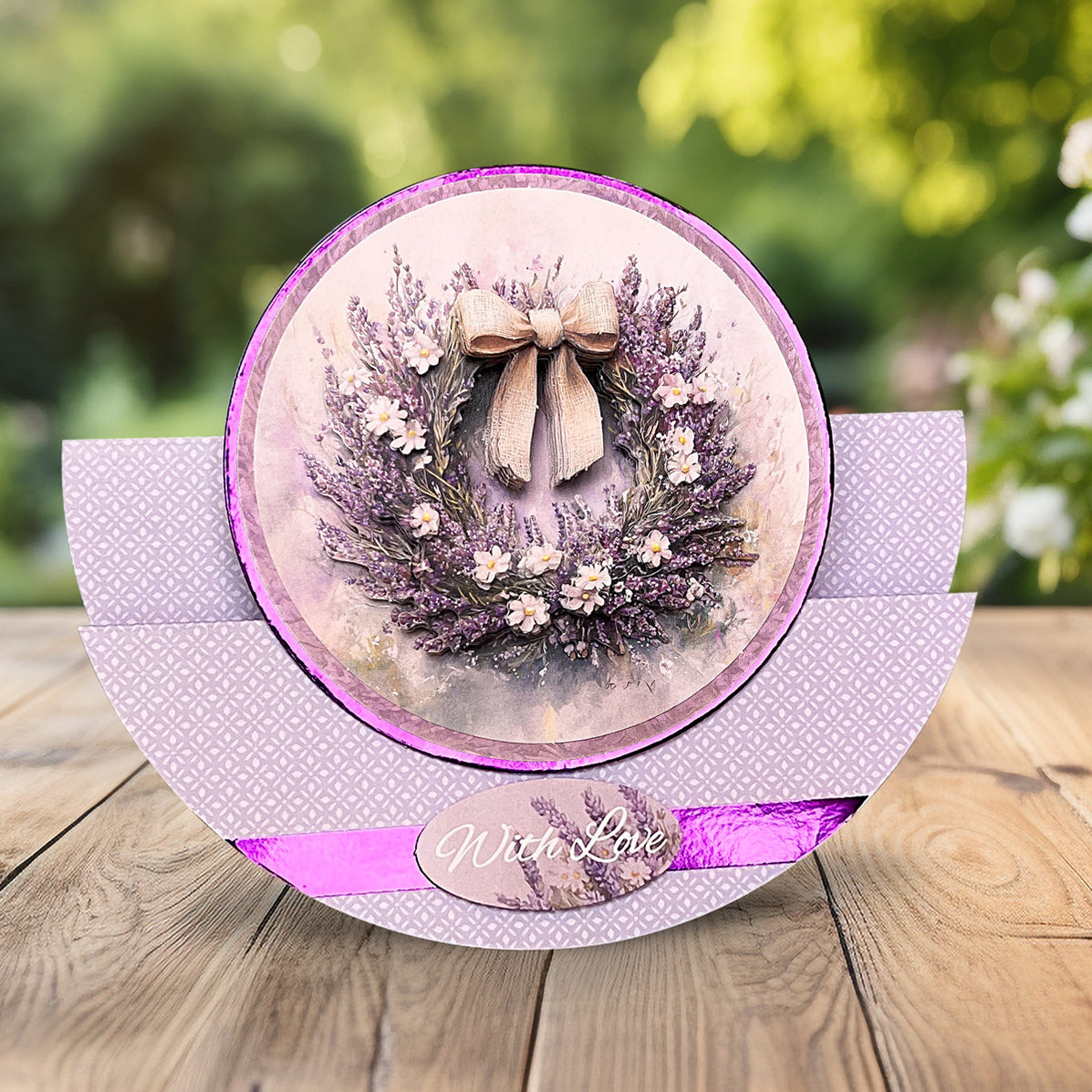 Die Cut Decoupage – Lavender Wreath (pack of 3) | Katy Sue Designs