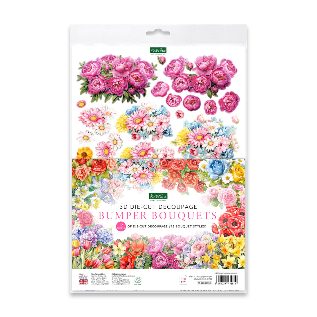 Die Cut Decoupage - Bumper Bouquets (pack of 12) | Katy Sue Designs