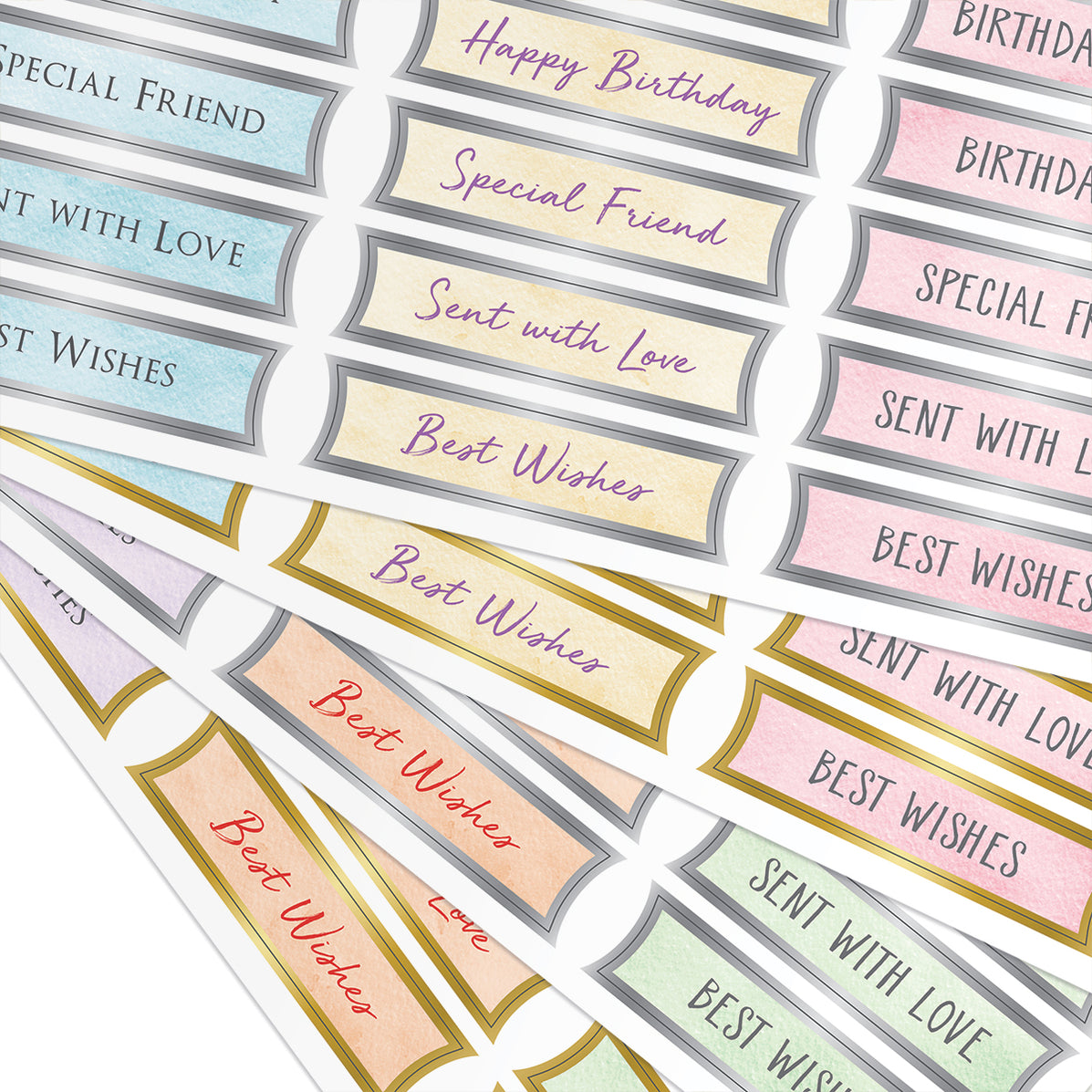 Foiled Pastel Birthday Banners Selection, Pack of 4 | Katy Sue Designs