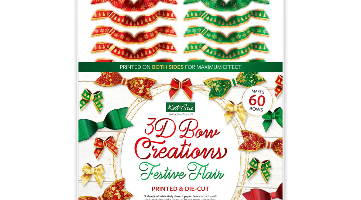 3D Bow Creations - Festive Flair, 60 Double Sided Bows — Katy Sue Designs