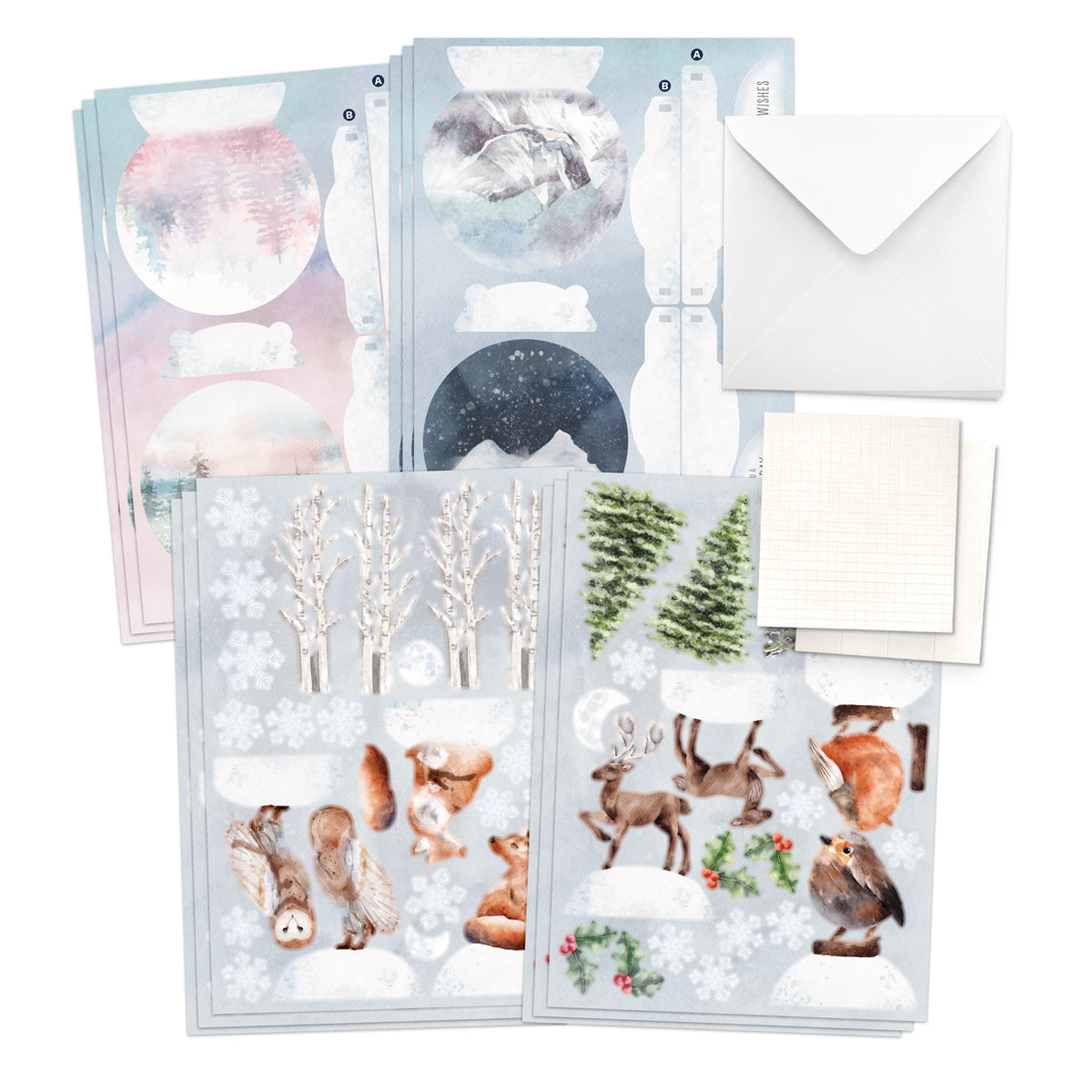 Watercolour Christmas Animals Pop Up Card Making Kit — Katy Sue Designs
