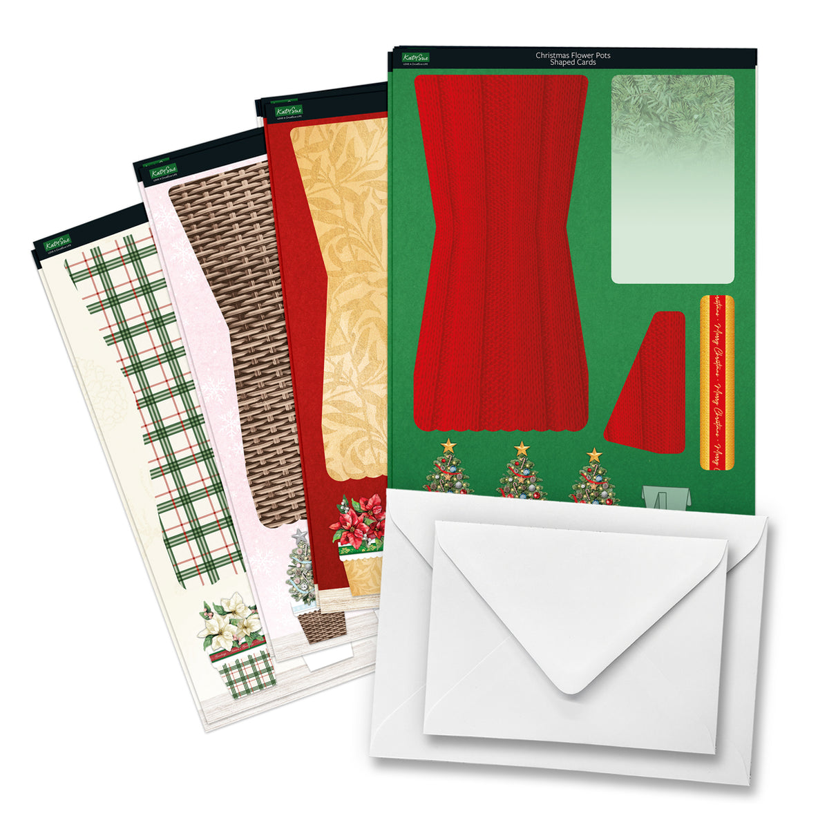 Christmas Flower Pots Card Making Kit | Katy Sue Designs