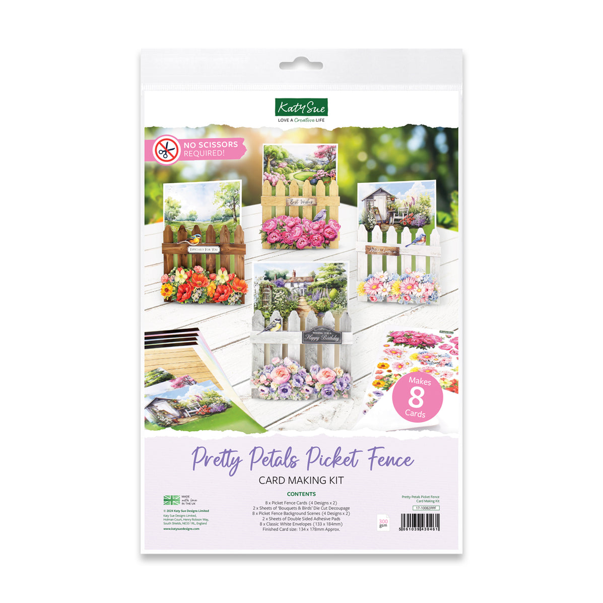 Pretty Petals Picket Fence Card Making Kit | Katy Sue Designs