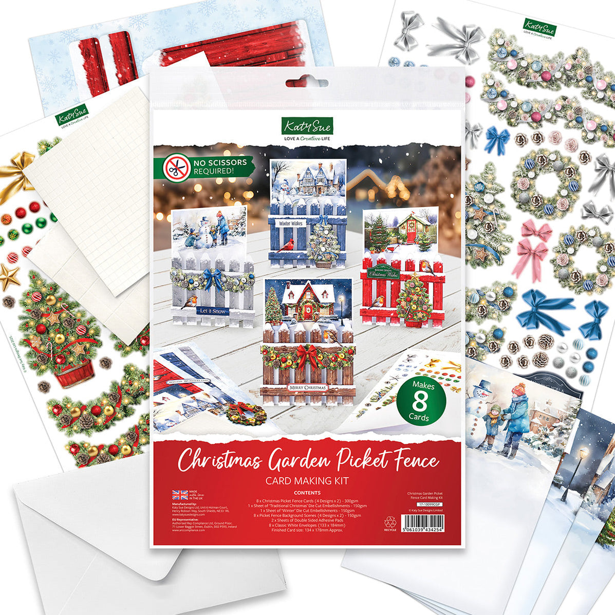 Christmas Garden Picket Fence Card Making Kit | Katy Sue Designs