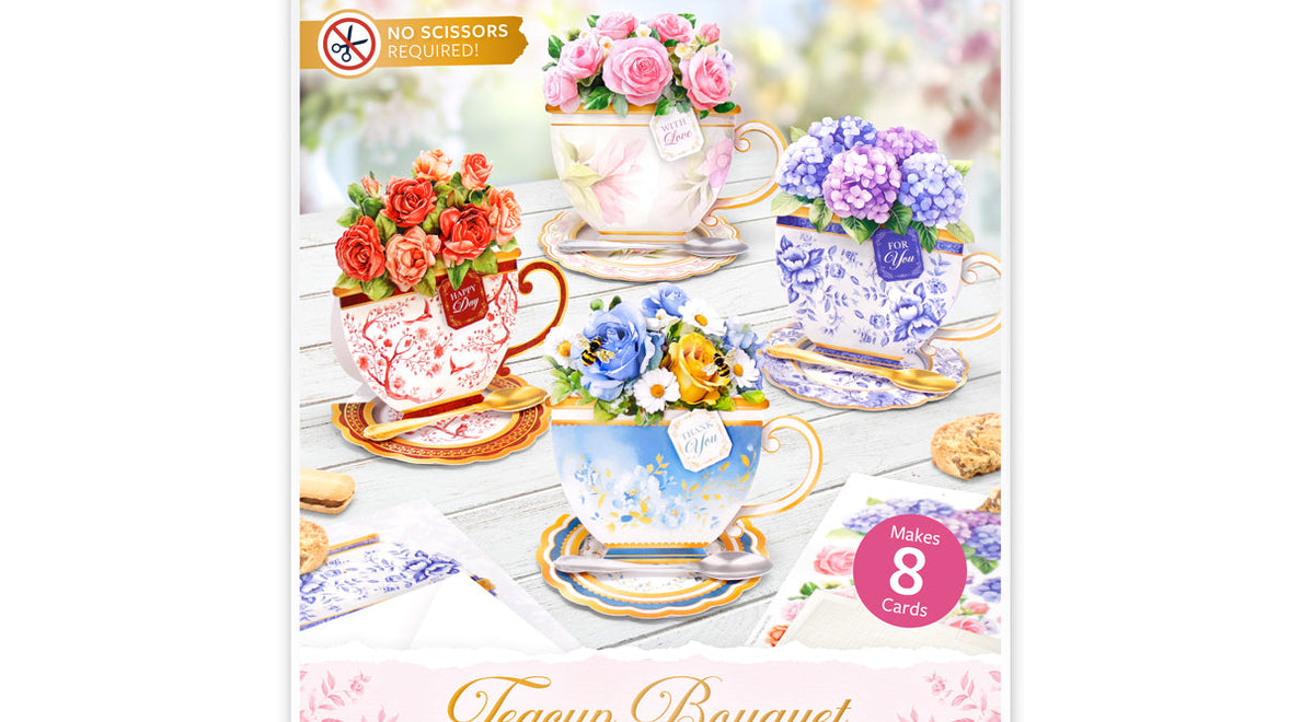 Teacup Bouquet Card Making Kit | Katy Sue Designs