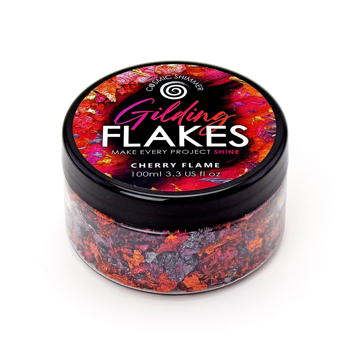 Cosmic Shimmer Gilding Flakes Cherry Flame 100ml | Katy Sue Designs