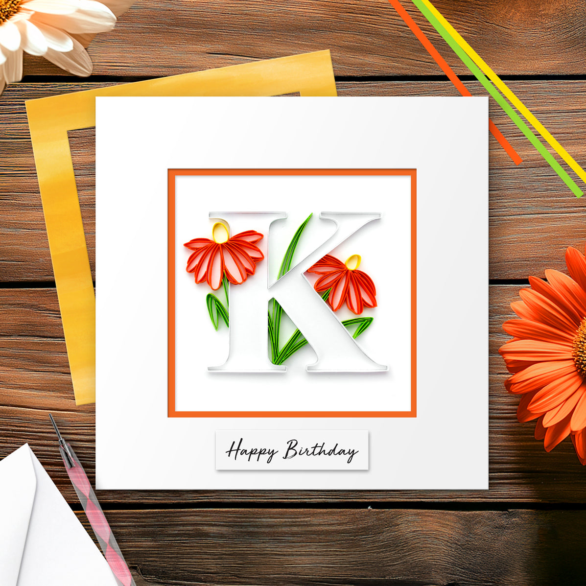 Floral Letter Paper Quilling Card Kit | Katy Sue Designs
