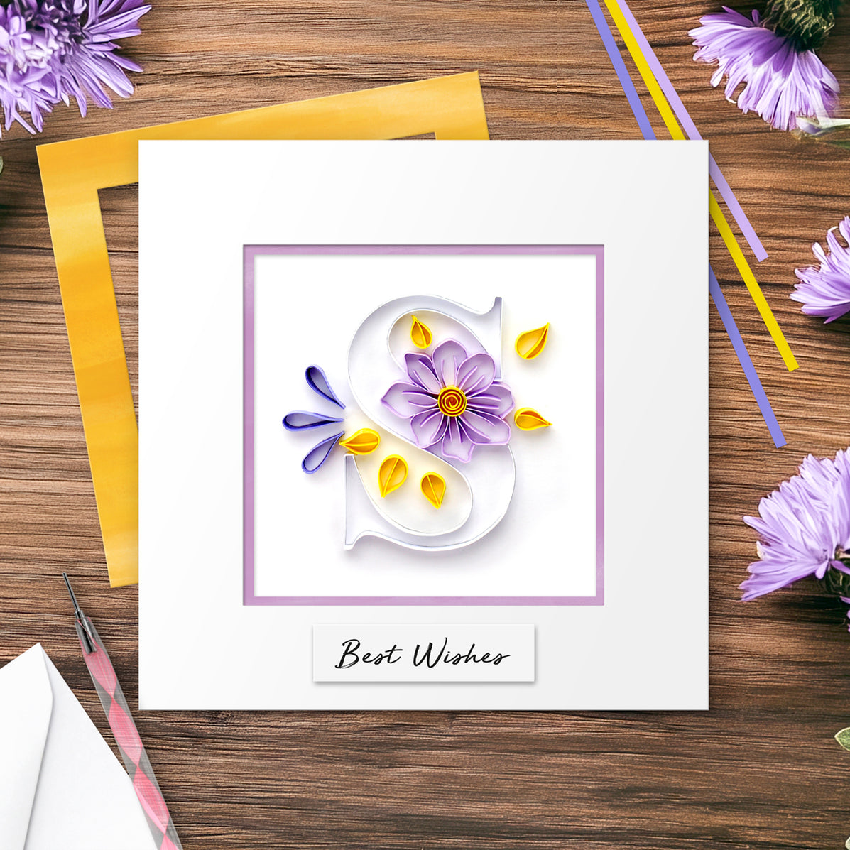 Floral Letter Paper Quilling Card Kit | Katy Sue Designs