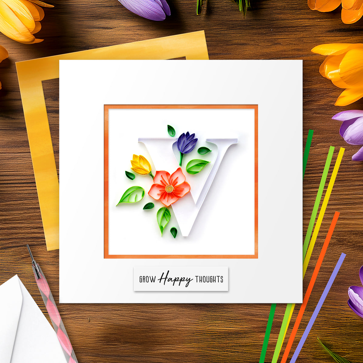 Floral Letter Paper Quilling Card Kit | Katy Sue Designs