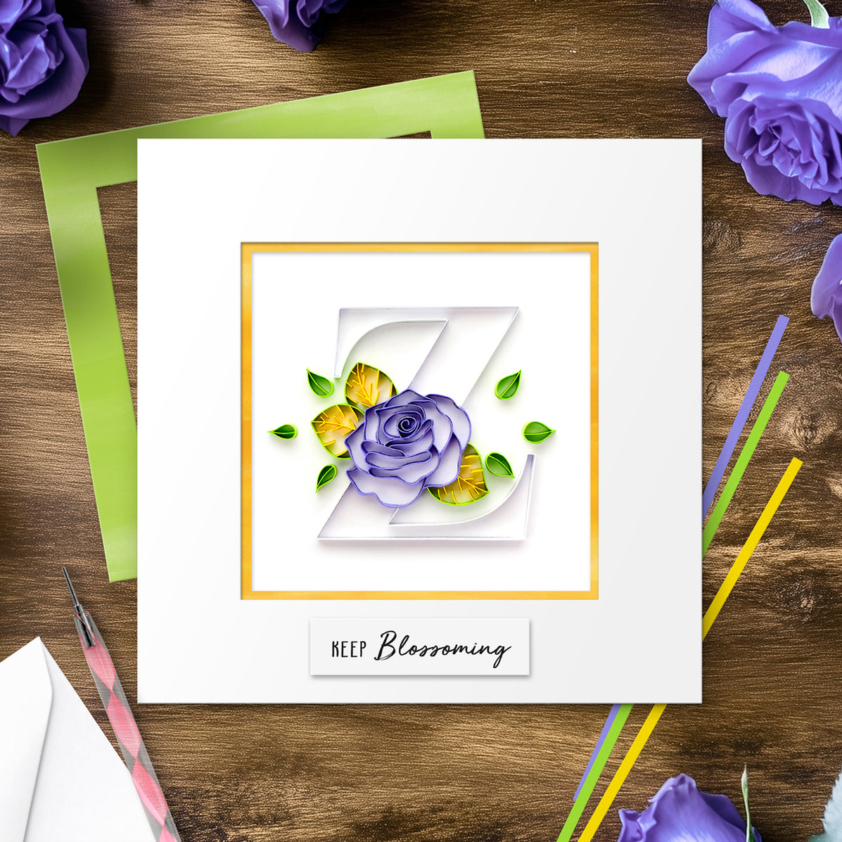 Floral Letter Paper Quilling Card Kit | Katy Sue Designs