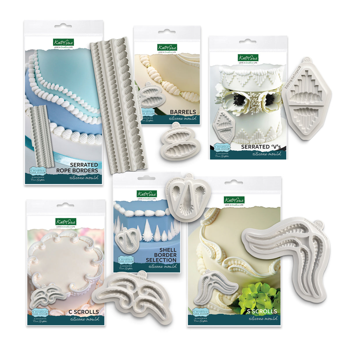 Creative Cake System Perfect Piped Border Mould Bundle — Katy Sue Designs
