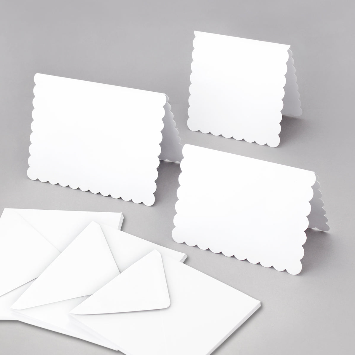 30 White Scalloped Edge Cards & Envelopes in 3 Different Sizes — Katy ...