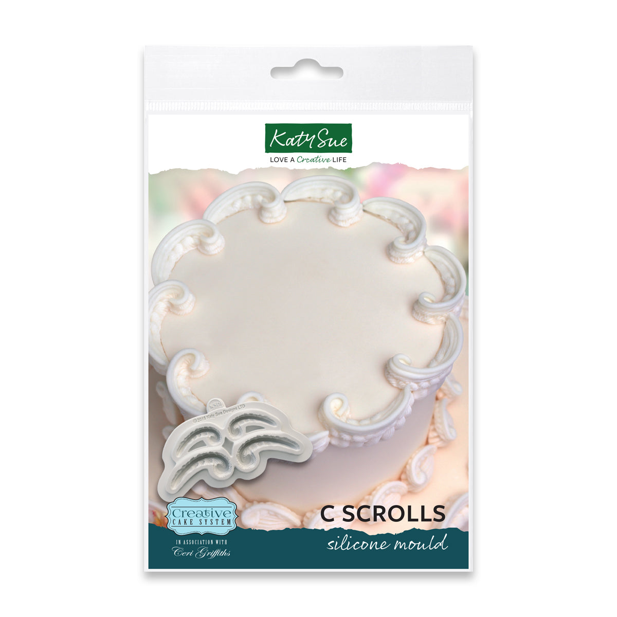 C Scrolls Silicone Mould for Cake Decorating | Katy Sue Designs