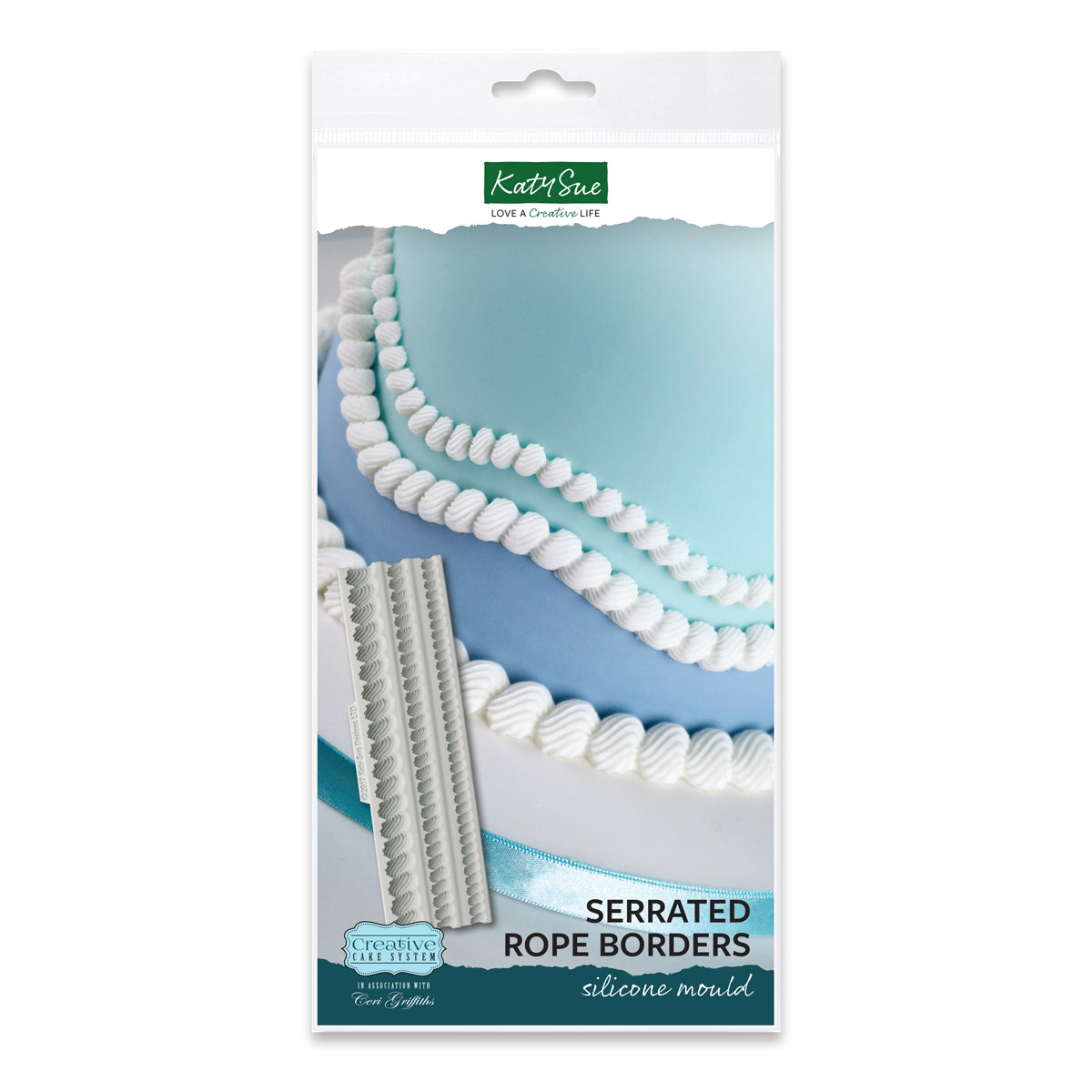 Serrated Rope Borders Mould for Cake Decorating | Katy Sue Designs