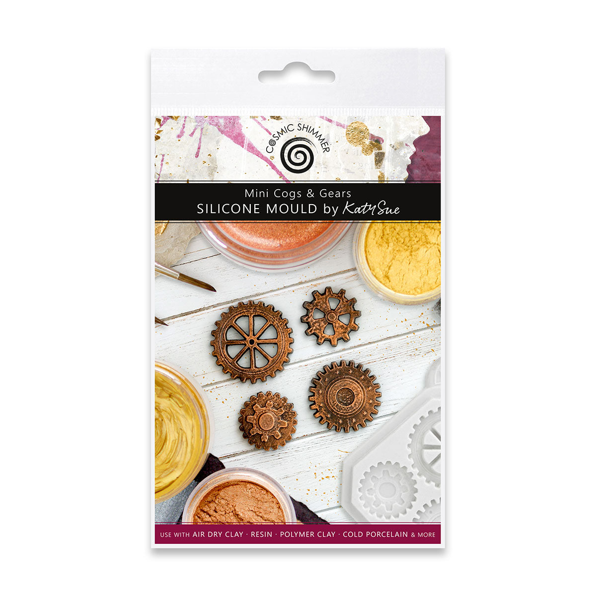 Cosmic Shimmer Mini Cogs & Gears Silicone Mould | Katy Sue Designs