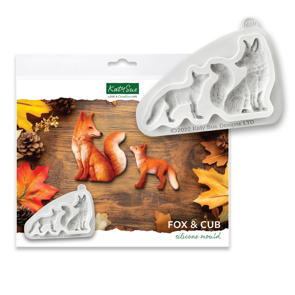 Fox and Cub Silicone Mould | Katy Sue Designs