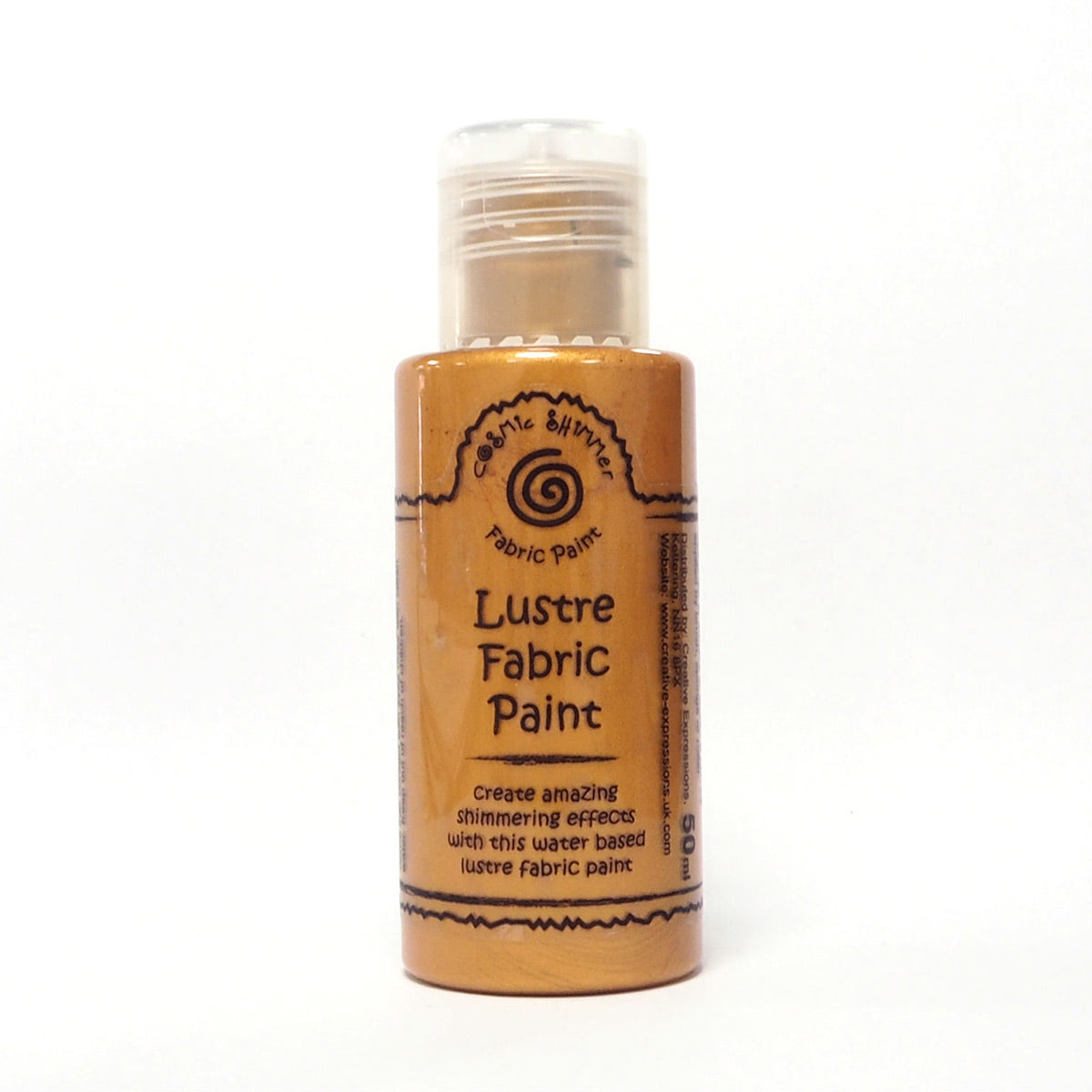 Cosmic Shimmer Fabric Lustre Paint Vintage Gold 50ml | Katy Sue Designs
