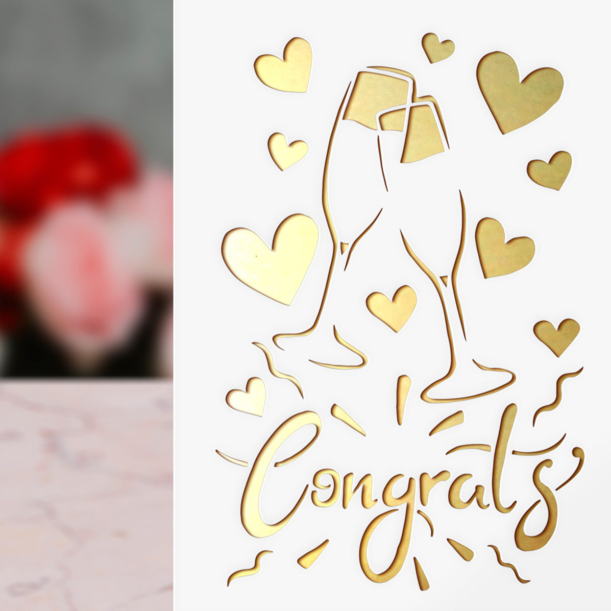 Champagne Congrats Paper Cutting Digital Template — Katy Sue Designs