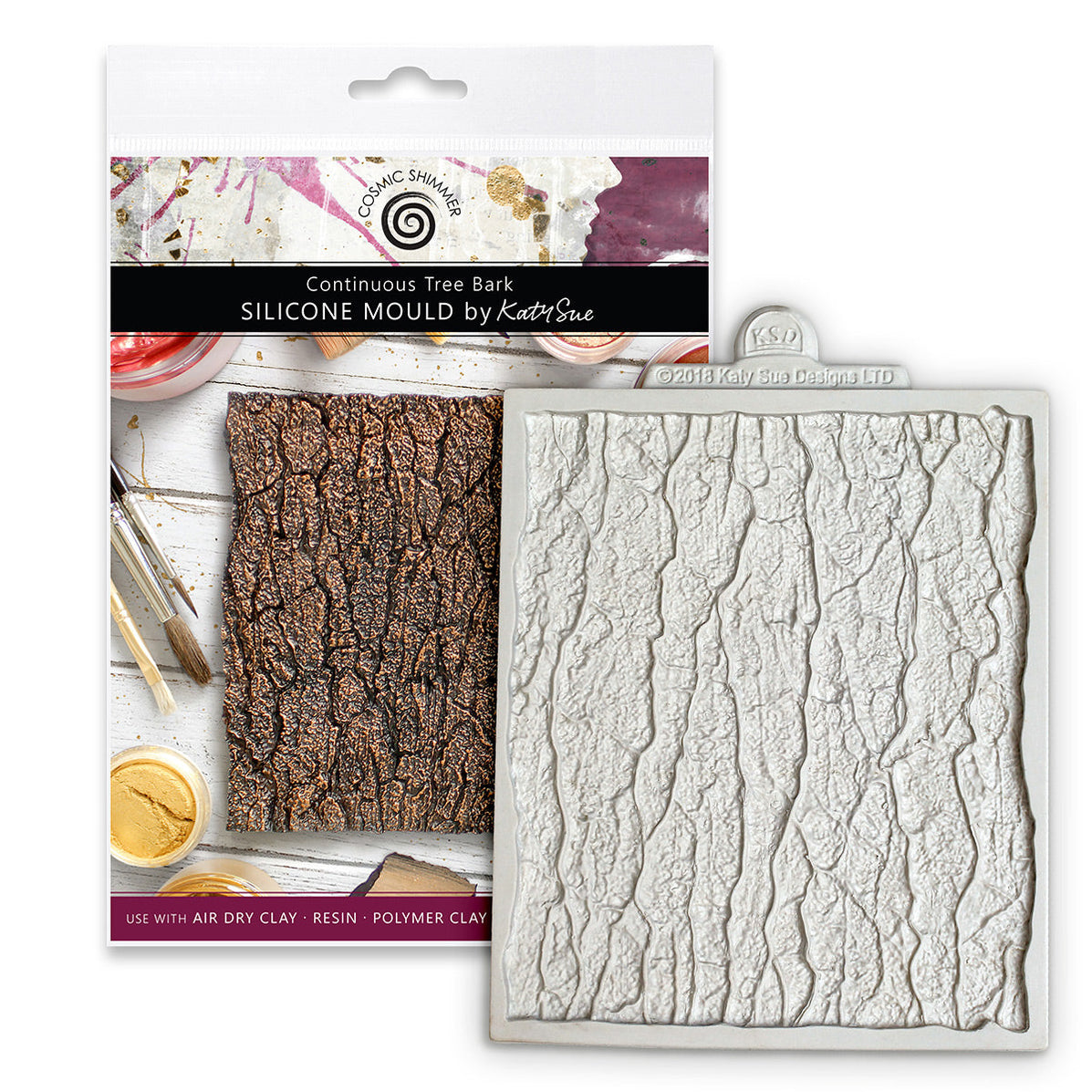 Cosmic Shimmer Continuous Tree Bark Silicone Mould | Katy Sue Designs