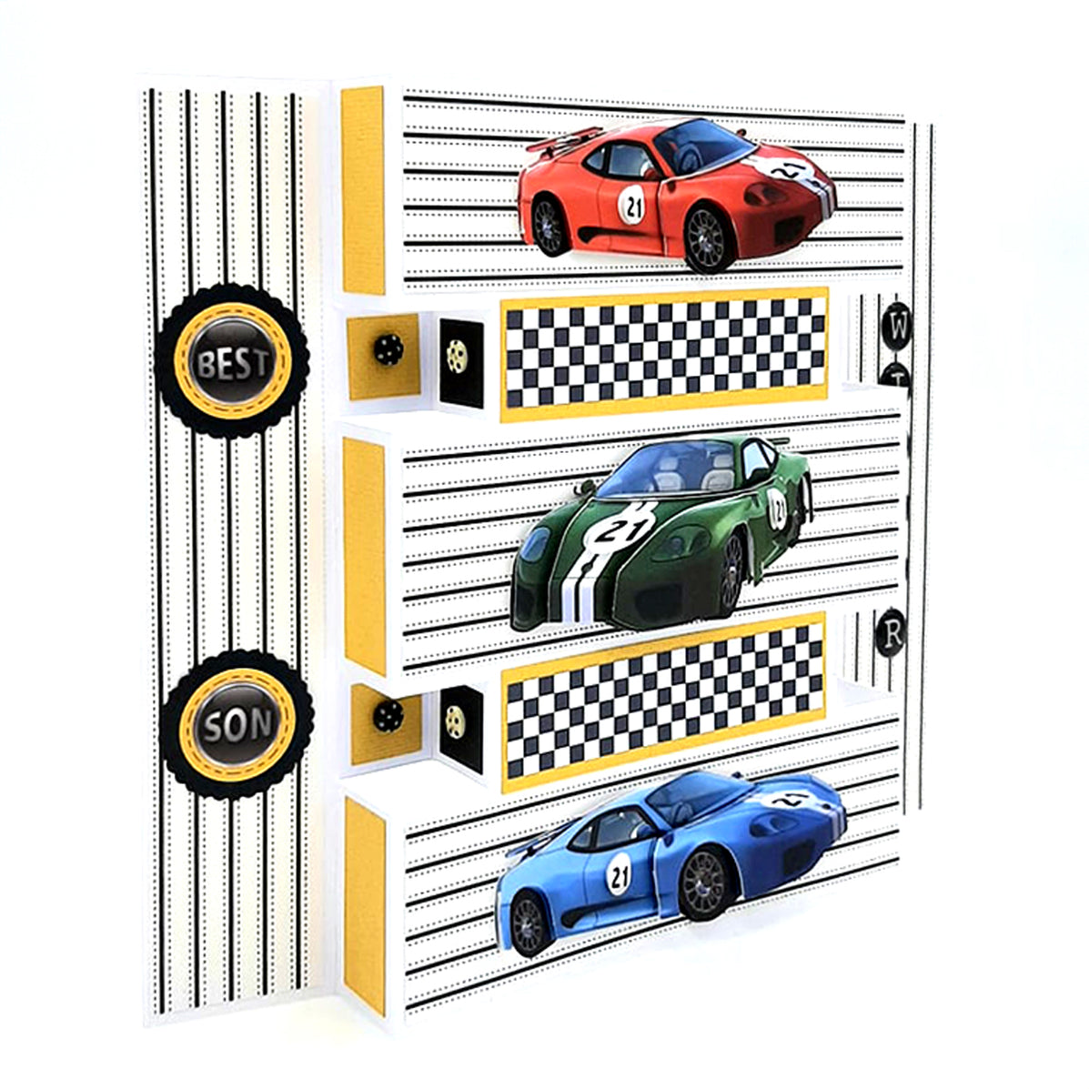 Die Cut Decoupage – Fast Cars (pack of 3) | Katy Sue Designs