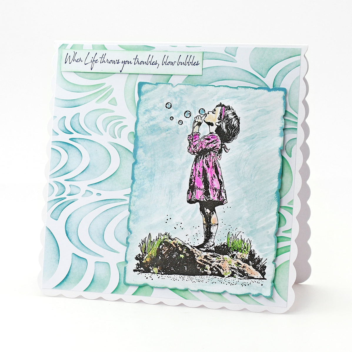 Blowing Bubbles Pre Cut Rubber Stamp Set by Andy Skinner | Katy Sue Designs