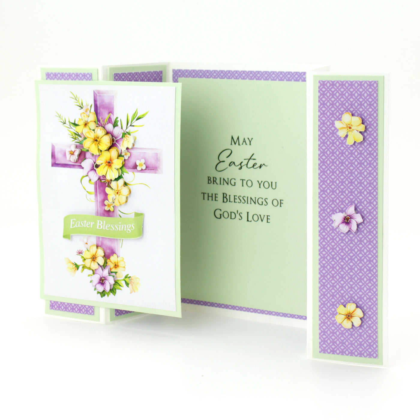 Die Cut Decoupage – Lilac Floral Cross (pack of 3) | Katy Sue Designs