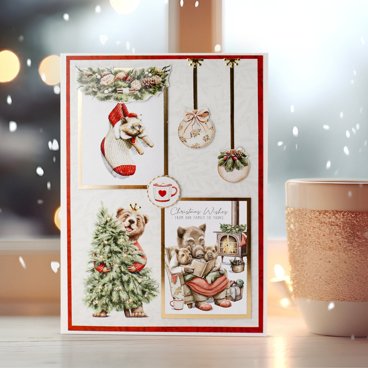 Kanban Crafts Festive Furry Fun, Foiled Paper Craft Toppers, 6 sheets ...