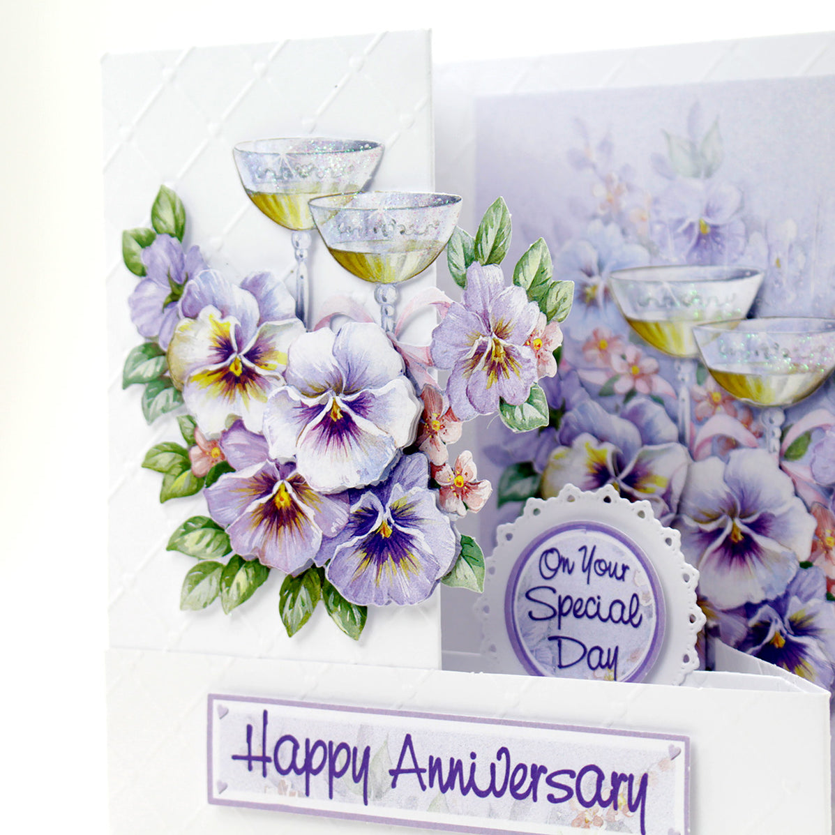 Die Cut Decoupage – Champagne and Violets (pack of 3) — Katy Sue Designs