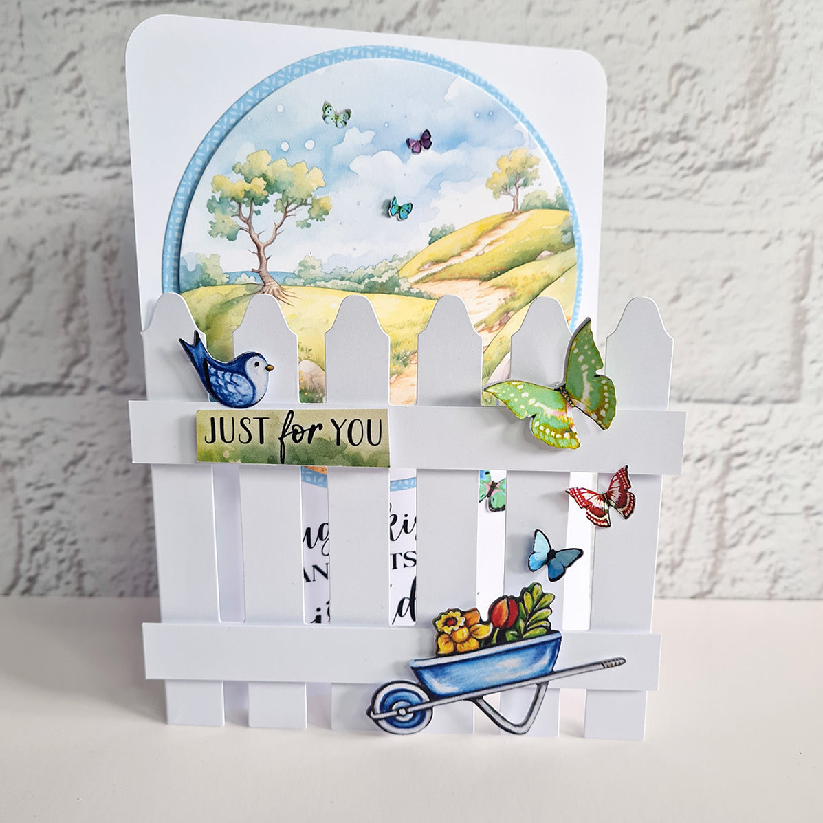 White 5x7 Picket Fence Cards & Envelopes, pack of 12 | Katy Sue Designs